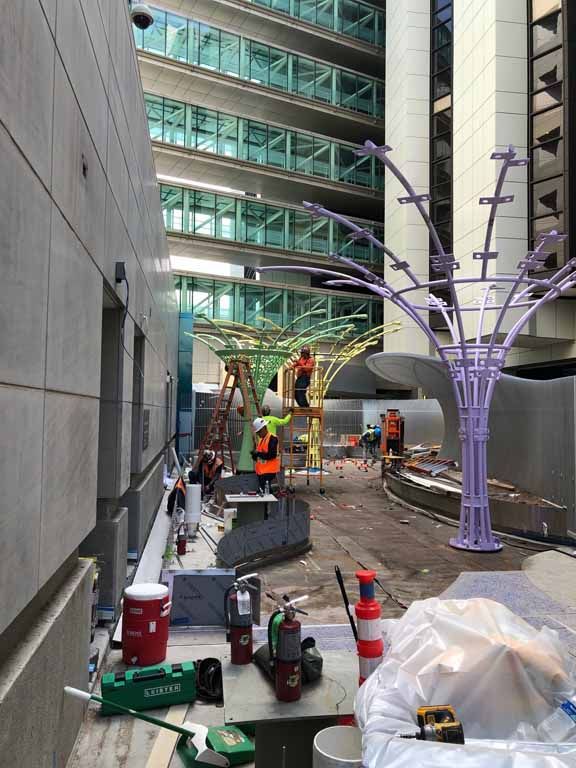 Curved Steel Art Structures Installed at Cedar Sanai Hospital : Albina ...