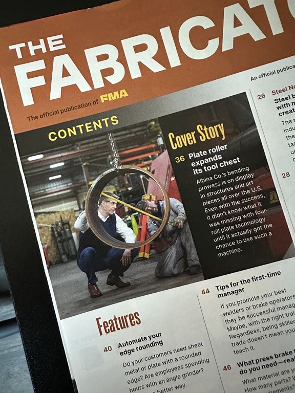 Albina Featured in The Fabricator Magazine! : Albina Co., Inc.