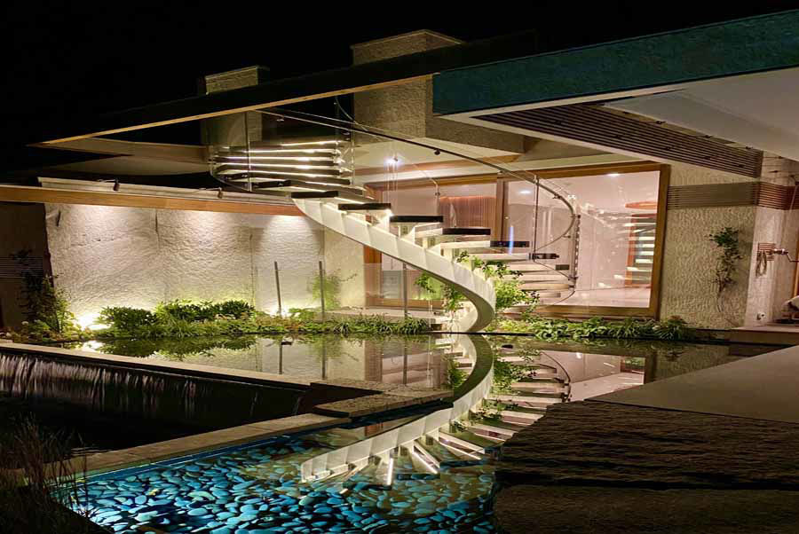 New Residential Construction Features Magnificent Spiral Staircase ...