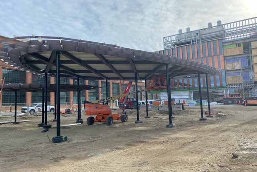 Curved Steel Canopy at Arsenal on the Charles Life Science Campus ...